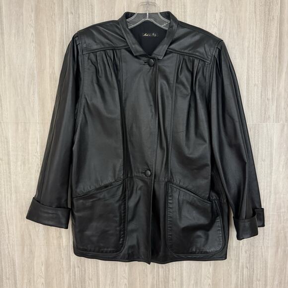 Bally | Jackets & Coats | Bally Leather Jacket Womens 8 Made In Italy ...